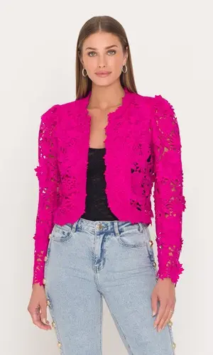 Generation Love Bondi 3d Lace Jacket - Hibiscus