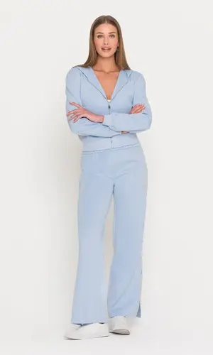 Generation Love Zira Stretch Scuba Jersey Hoodie - Light Blue