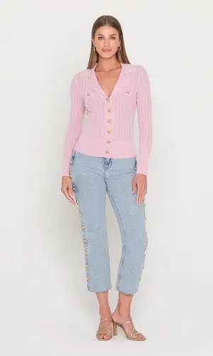Generation Love Charlotte Pointelle Rib Cardigan