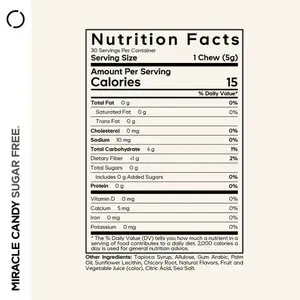 CODEAGE Miracle Candy Salted Caramel, Sugar-free Soft Chews, Allulose - White