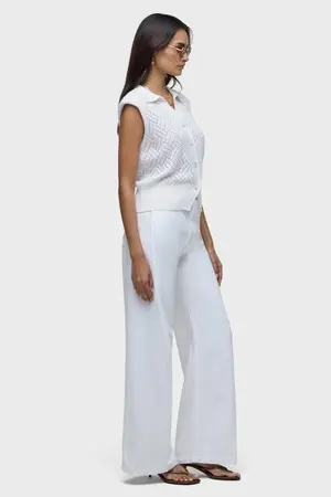 Hudson Jeans Knitted Sleeveless Collared Top