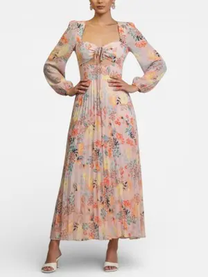 Rachel Rachel Roy Amira Pleated Midi Dress - Blush Bloom