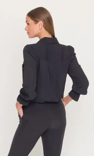 Generation Love Priya Georgette Shirt - Black