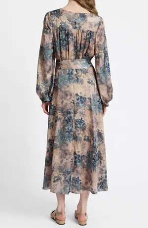 Santorelli Aubree Floral Print Midi Dress - Dune