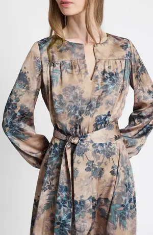 Santorelli Aubree Floral Print Midi Dress - Dune