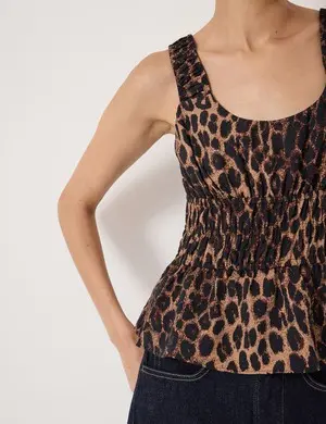 HUSH Gathered Waist Sleeveless Peplum Top