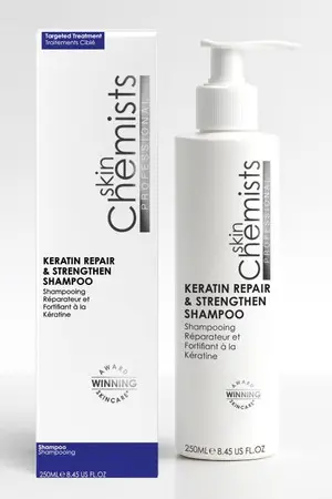 SKIN CHEMISTS Keratin Repair & Strengthen Shampoo 250ml 50ml For Damaged Hair