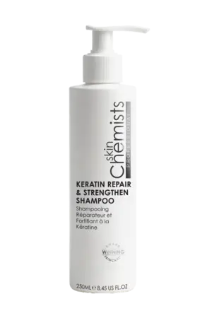 SKIN CHEMISTS Keratin Repair & Strengthen Shampoo 250ml 50ml For Damaged Hair - White