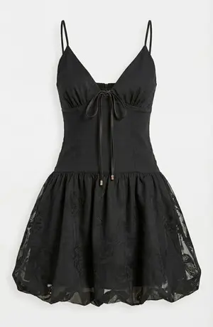 MODENAIRE Spaghetti Strap Bubble Mini Dress