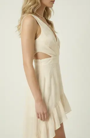 MODENAIRE High-low Ruffle Hem Cutout Dress