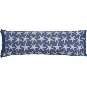 C&F HOME Calming Seas Starfish Fringed Striped Reversible Throw Pillow - Blue