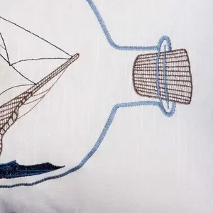 C&F HOME Ship In A Bottle Embroidered Throw Pillow