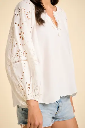 SITANO Donna Eyelet Blouse