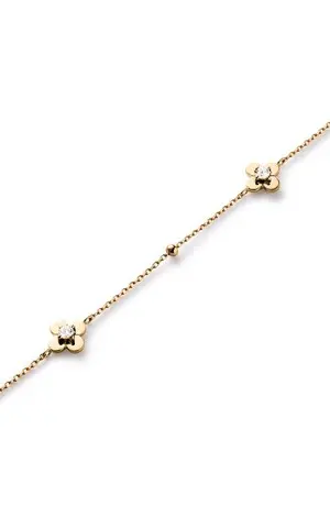 ANA LUISA Solid Gold Mini Flower Station Bracelet - Diamond