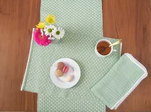 CAROL & FRANK Bahar Machine Wash Table Runner 14 X 72 - Green