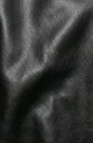 MODENAIRE Faux Leather Puff Sleeve Shirt Dress