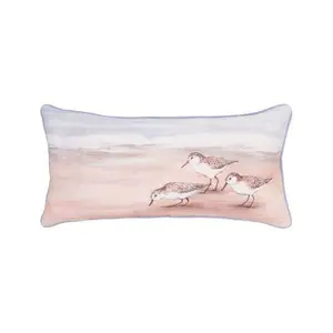 C&F HOME Sandpiper Coastal Shores Graphic Print Piped Throw Pillow - Blue
