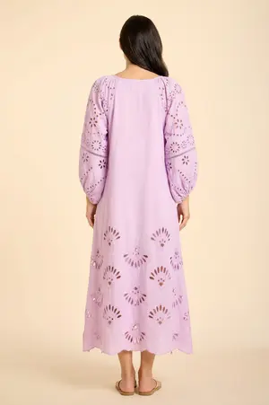SITANO Donna Eyelet Maxi Dress - Lavendar