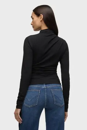 Hudson Jeans Mock Neck Long Sleeve Top