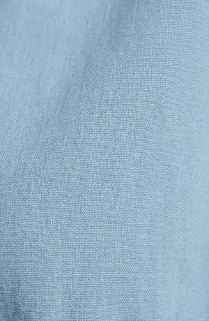 MODENAIRE Belted Button-up Mini Dress - Light Blue