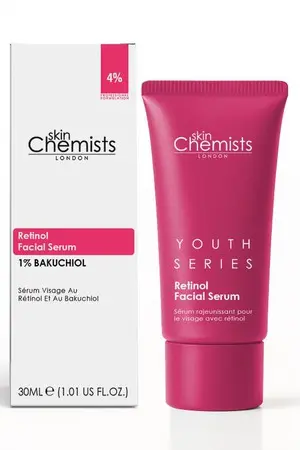 SKIN CHEMISTS Retinol Bakuchiol Facial Serum 30ml For Fine Lines & Wrinkles - White