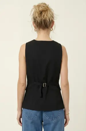 MODENAIRE Tailored Sleeveless Vest - Black