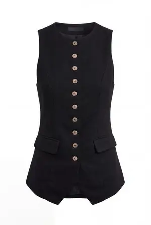 MODENAIRE Tailored Sleeveless Vest - Black
