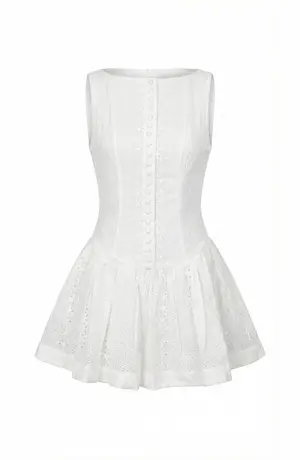 MODENAIRE Sleeveless Eyelet Mini Dress