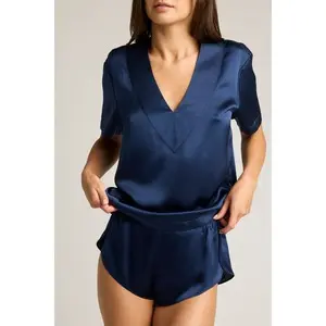 NEGATIVE UNDERWEAR Eclipse Washable Silk V-top - Navy