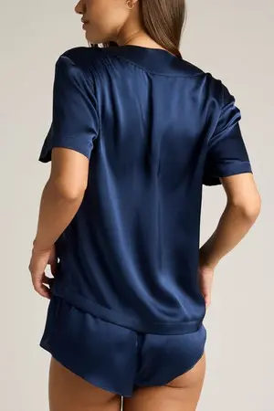 NEGATIVE UNDERWEAR Eclipse Washable Silk V-top - Navy