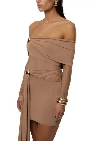 JLUXLABEL Off-the-shoulder Sculpted Cocktail Dress