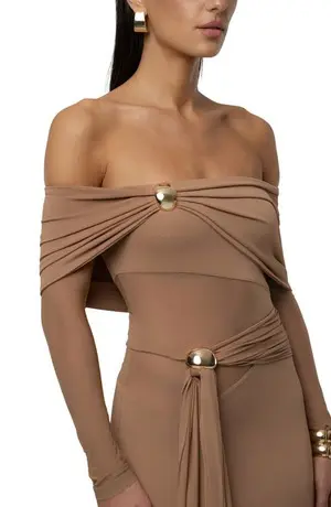 JLUXLABEL Off-the-shoulder Sculpted Cocktail Dress