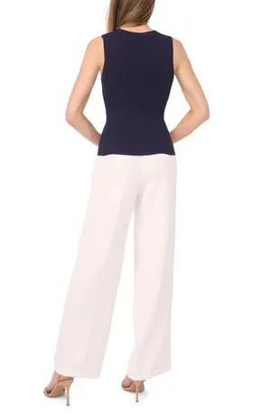 Halogen Rib Knit Sleeveless Sweater - Baritone Blue