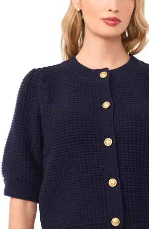 Halogen Button-front Sweater - Baritone Blue