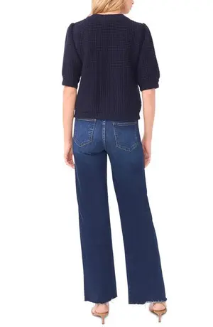 Halogen Button-front Sweater - Baritone Blue