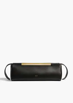 Khaite Donna Leather Evening Clutch - Black