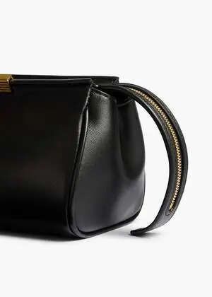 Khaite Donna Leather Evening Clutch - Black