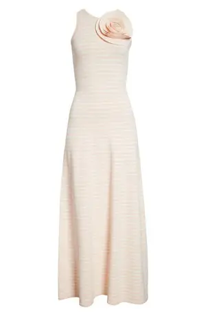 Lela Rose Rose Detail Sleeveless Sweater Dress - Blush Multi