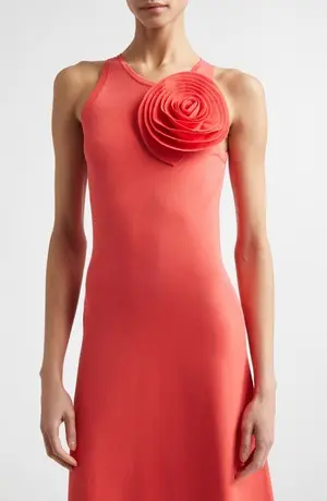 Lela Rose Rose Detail Sleeveless Sweater Dress