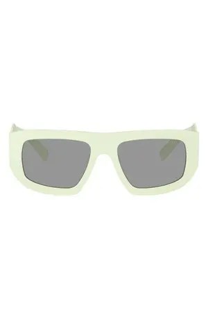 Prada 53mm Irregular Full Rim Sunglasses - Matte Mint/grey