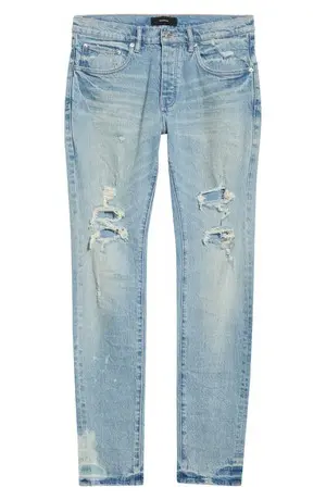 PURPLE BRAND P001 Garda Repairs Distressed Skinny Jeans