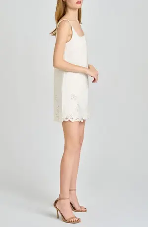 WAYF Katarina Eyelet Embroidered Cotton Mini Dress