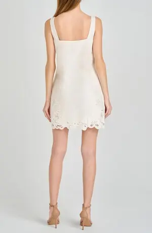 WAYF Katarina Eyelet Embroidered Cotton Mini Dress