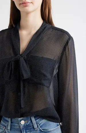 FRAME Polka Dot Tie Shirt