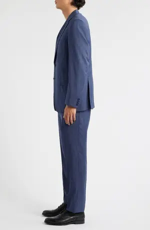Canali Siena Regular Fit Pinstripe Blue Wool Suit - Medium Blue