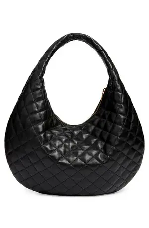 Saint Laurent Icare Quilted Leather Hobo Bag - Noir