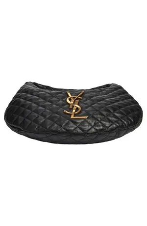 Saint Laurent Icare Quilted Leather Hobo Bag - Noir