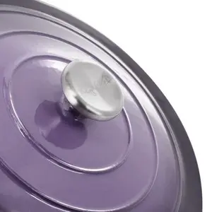 MEGACHEF 2.7 Quart Round Enameled Cast Iron Casserole - Purple