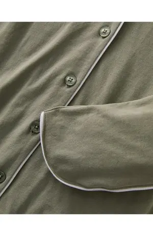 PETITE PLUME Margaux Lightweight Pima Cotton Pajamas - Green