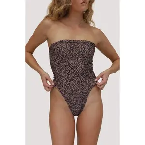 STONE FOX SWIM Paola Macramé Strapless One-piece Swimsuit - Selva